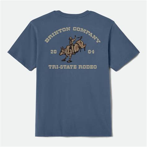 Mens Danforth Short Sleeve Standard T Shirt In Harbor Blue Brixton
