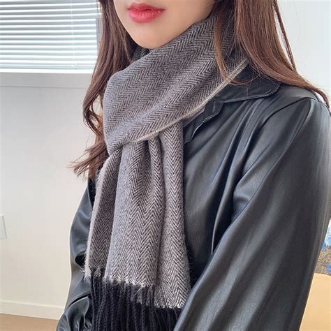 인마인드 헤링본 패턴 체크 가을 겨울 머플러 목도리