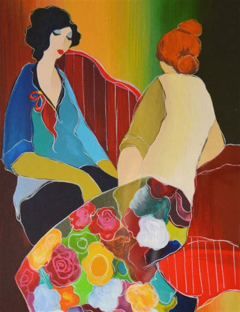 Itzchak Tarkay Print Of Seated Women Flowers House Plants By Itzchak Tarkay