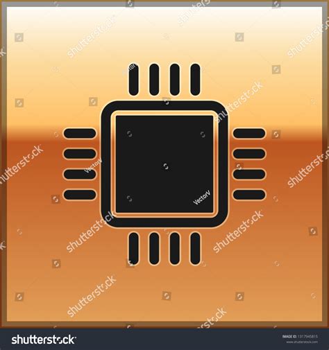 Black Computer Processor Microcircuits Cpu Icon Stock Vector Royalty Free