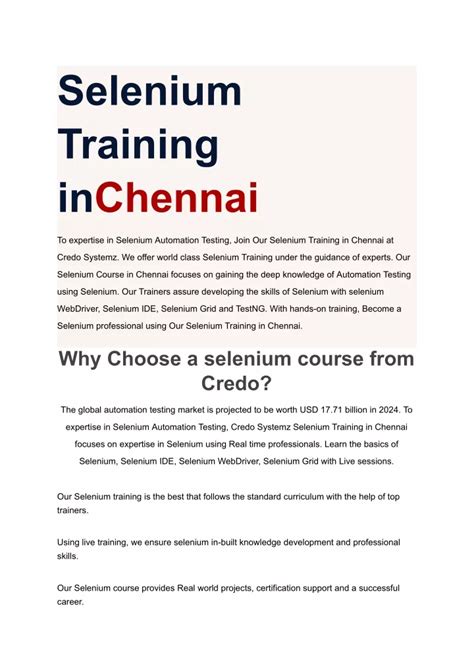 Ppt Selenium Training At Credo Systemz Powerpoint Presentation Free Download Id13202691