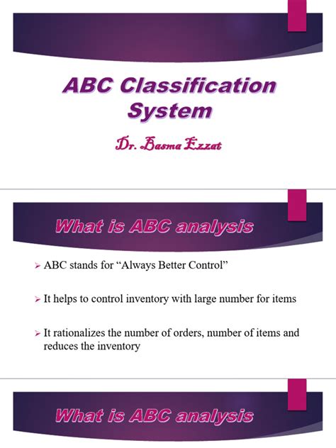 Or511 Lect 2 Abc Classification System 1 Pdf Inventory