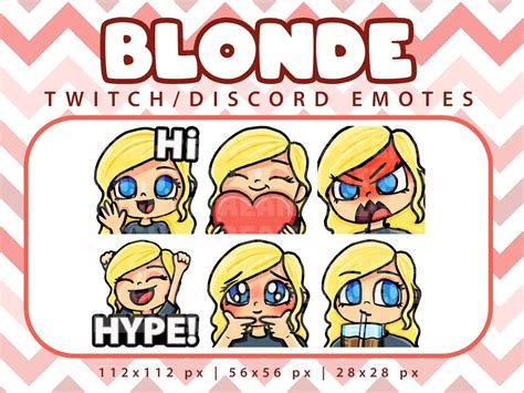 Twitch Discord Emotes Blonde Cute Girl Blue Eyes Downloadable
