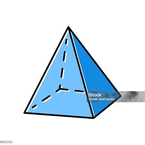 피라미드 색상 아이콘입니다 투명 기하학적 그림입니다 장식 간단한 요소 지오메트리 치수 절단 모델입니다 추상 모양입니다 삼각형 면이 있는 등각 투영 형태입니다 격리 벡터