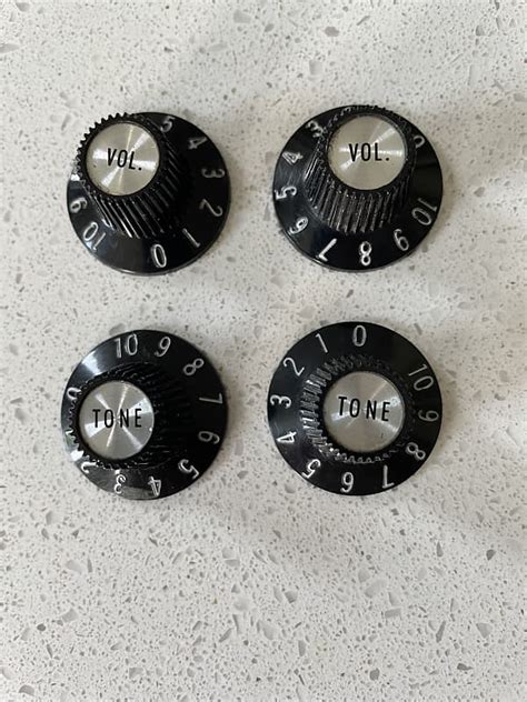 60s Gibson Witch Hat Knobs 1966 Black Reverb