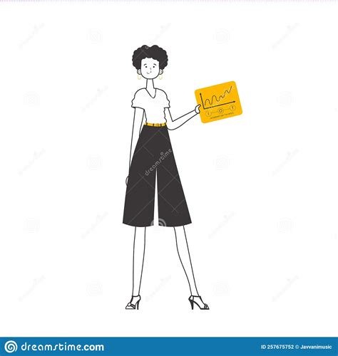 The Girl Is Holding The Iot Logo In Her Hands Linear Style Isolated On White Background