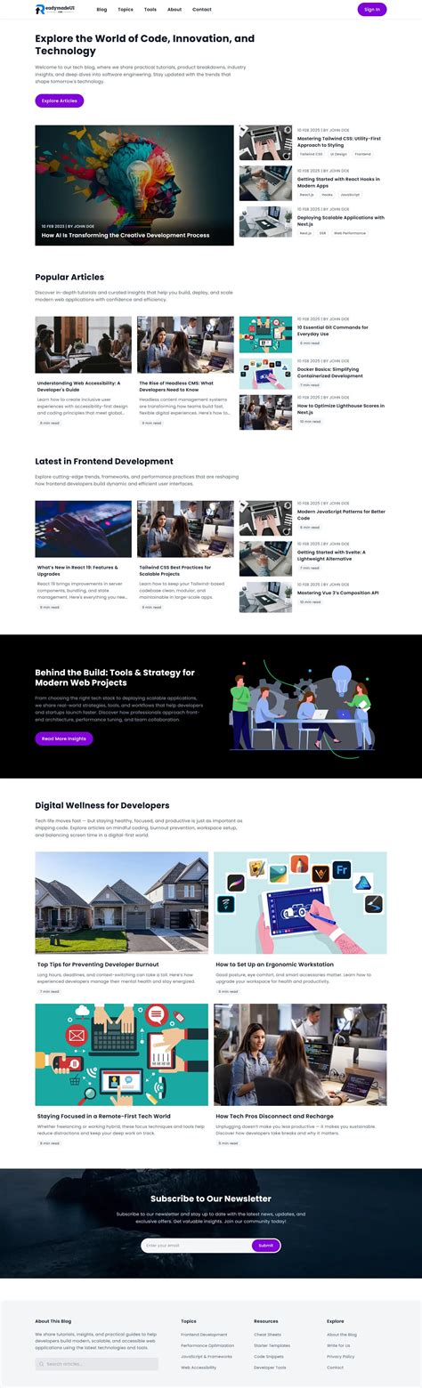 Tailwind Css Landing Pages Readymadeui