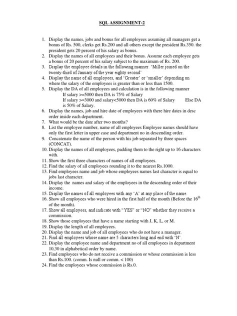 Assignment 2 Single Row Function Pdf Salary Economies
