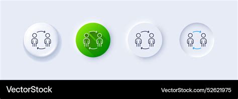 Teamwork Workflow Line Icon Business Partnership Vector Image