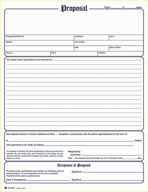 Concrete Estimate Template Free Of Construction Proposal Template