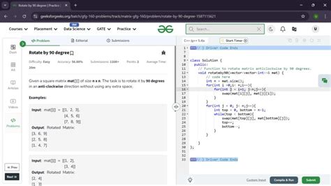 Gfg160 Gfg160 Geekstreak2025 Geeksforgeeks Dsa Problemsolving Matrix Uday Kumar