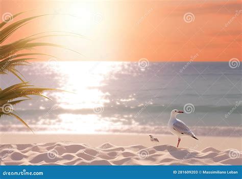 закат на пляже иллюстрация штока иллюстрации насчитывающей ладонь 281609203