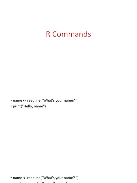 R Commands Pdf