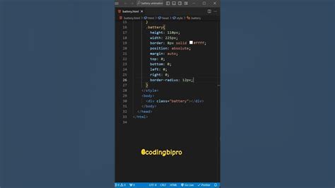 Battery Charging Animation Html Css Html Css Code Codingbipro