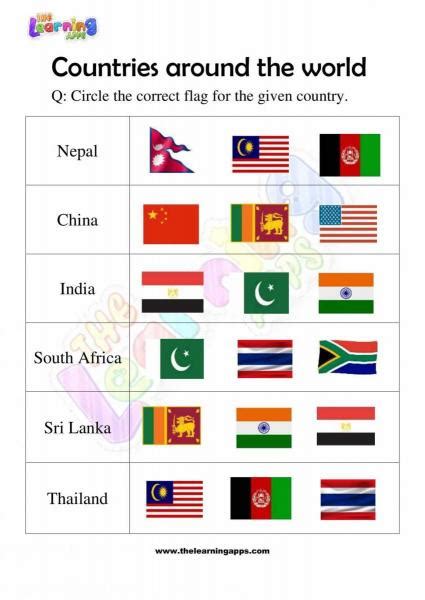 Free Printable Countries Around The World Worksheet For Grade 3