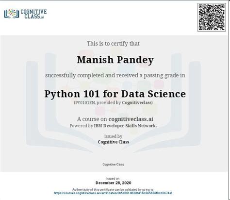 Manish Pandey On Linkedin Completed Python 101 For Data Science