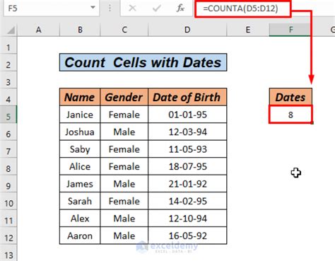 How To Count Number Of Cells With Dates In Excel 6 Ways Exceldemy