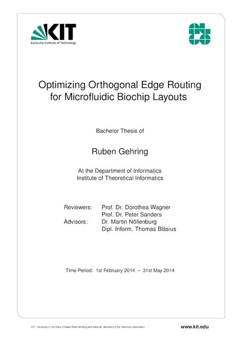 Pdf Optimizing Orthogonal Edge Routing For Microfluidic