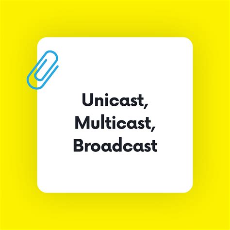 Unicast Multicast Broadcast Unicast Multicast Broadcast