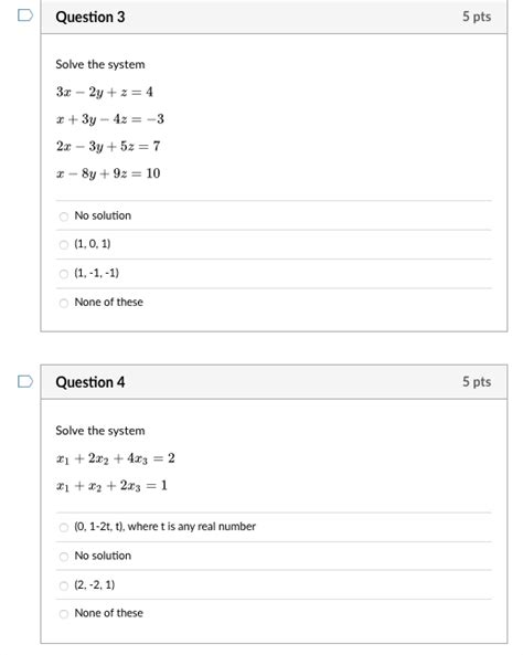 solved solve the system