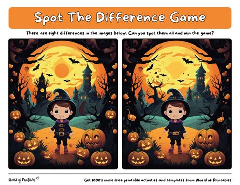 Spot The Difference Halloween Games World Of Printables