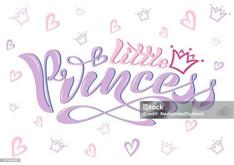 아름 다운 손으로 쓴된 텍스트 질감된 배경에서 서 예 벡터입니다 비문 크라운 및 카드 포스터 인쇄 로고 마음 작은 공주 옷에 대 한 인쇄 0명에 대한 스톡 벡터 아트 및