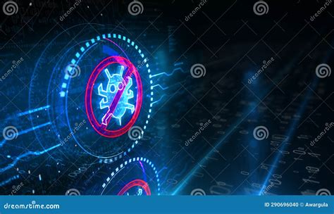Antivirus Cyber Security Virus Detect Symbol Digital Concept 3d Illustration Stock Illustration