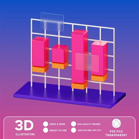 Premium Psd Psd Waterfall Chart 3d Illustration