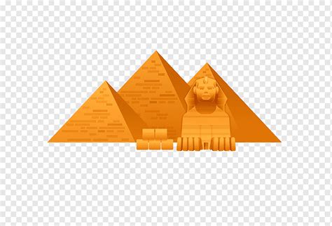 그림 기자의 대 스핑크스 이집트 피라미드 고대 이집트 주황색 삼각형 고대 이집트 각도 이집트 Png Pngwing