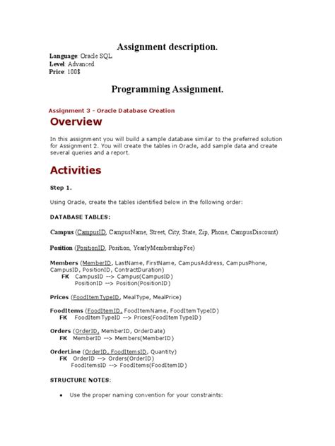 Assignment 3 Pdf Table Database Oracle Database
