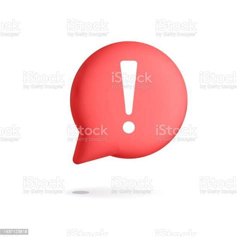 Realistic Render Red Danger Bubble Box Notification Warning 3d Vector Design Icon Stock