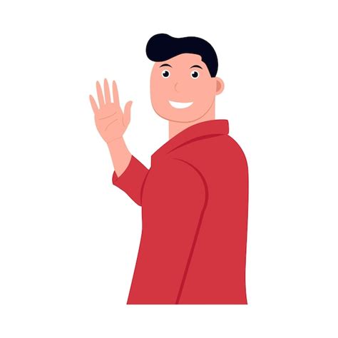 Premium Vector Vector Illustration Of People Waving Saying Hello