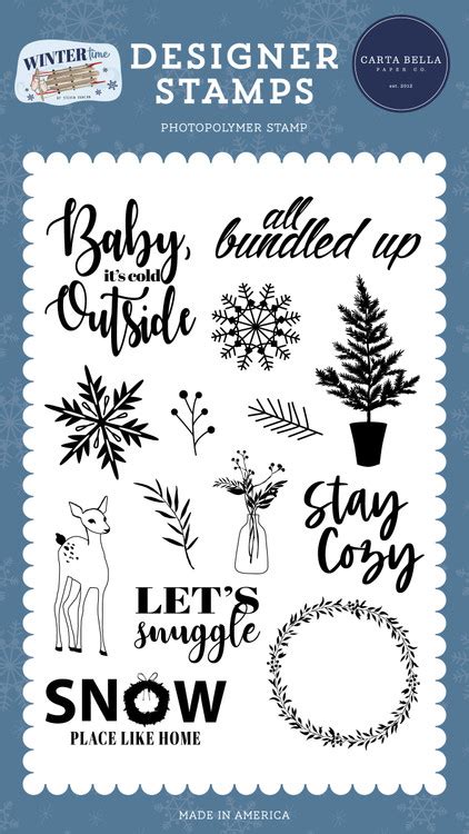 wintertime let s snuggle stamp set echo park paper co