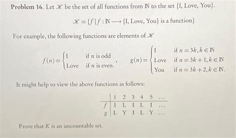 Solved Problem Let K Be The Set Of All Functions From N Chegg Com