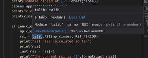 Talib Module Has Not RSI Member Issue TA Lib Ta Lib Python GitHub
