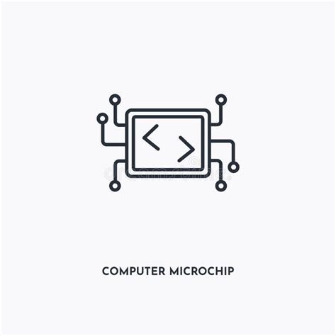 Microchip Outline Vector Icon Thin Line Black Microchip Icon Flat Vector Simple Element