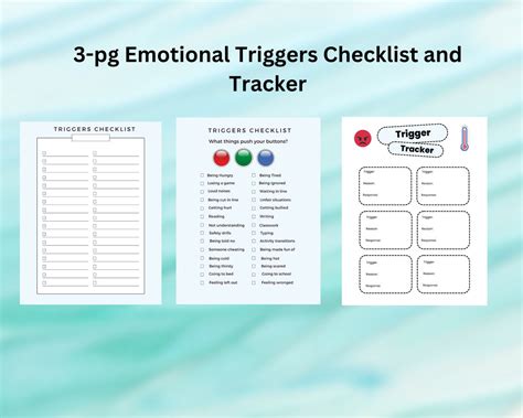 3 pg emotional trigger checklist and tracker printable etsy