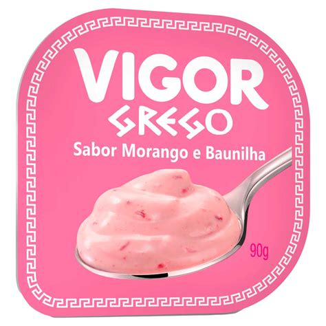 Iogurte Grego Sabor Morango E Baunilha Vigor 90g Carrefour