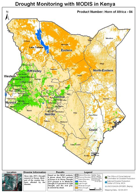 Drought Monitoring With Modis In Kenya Sourced 02 August 2011 Ndrcc Un Spider Knowledge Portal