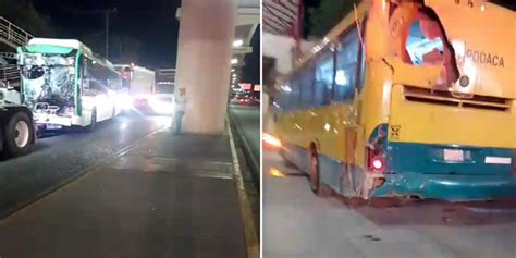 Seis Personas Lesionadas En Choque Entre Camiones De Transporte Público