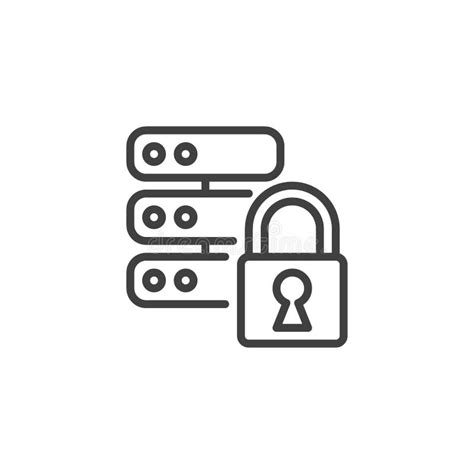 Data Security Line Icon Stock Vector Illustration Of Computing 266170528