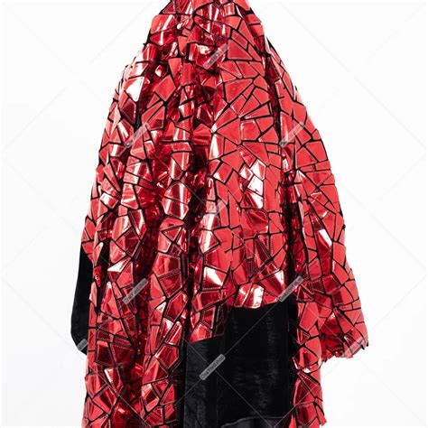 Sparkly Red Irregular Geometry Pattern Sequin Fabric Oneyard