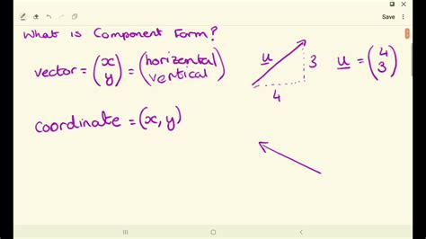 vectors 2a component form youtube