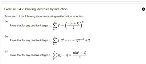 solved exercise 5 4 2 proving identities by induction prove each of