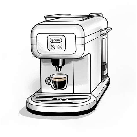 Premium Photo A Drawing Of A Coffee Machine With A Cup Of Coffee Generative Ai