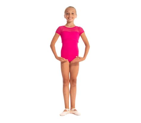 Mirella Miami Girls Cap Sleeve Leotard Hot Pink Dancemaster Net