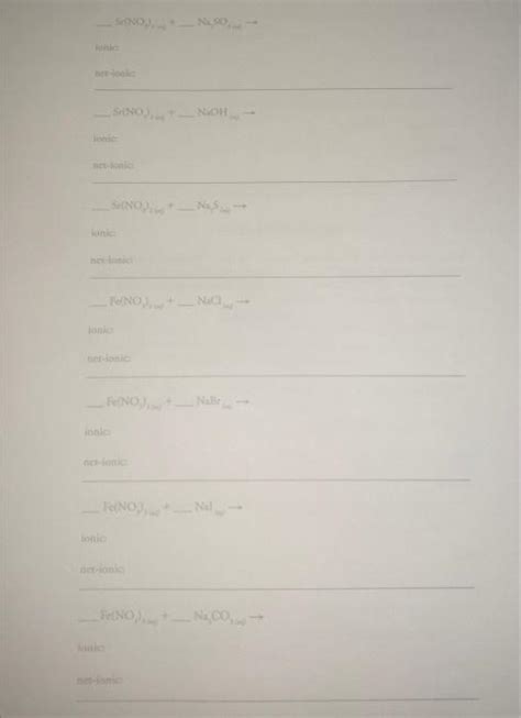 Solved Equationwrite Up Write Molecular Ionic And
