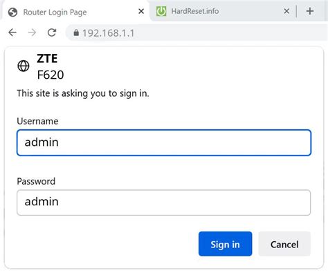 Zte F Default Login How To Hardreset Info