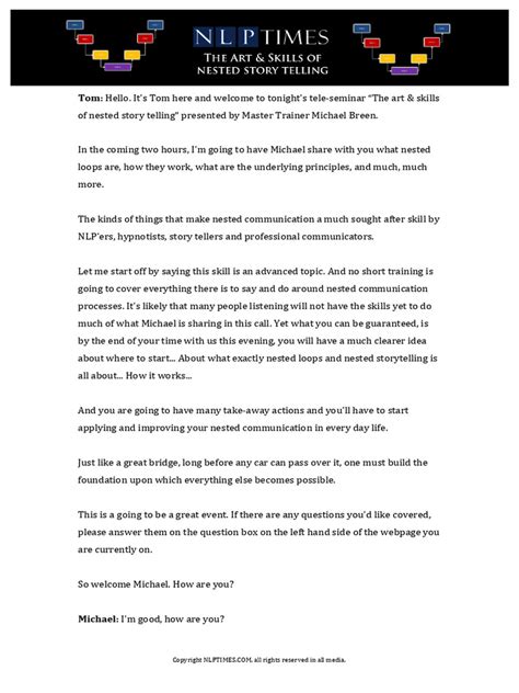 T The Art And Skills Of Nested Story Telling Transcript Pdf Learning Storytelling