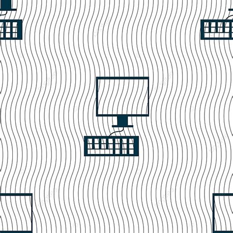 Geometric Texture Seamless Pattern Of Computer Monitor And Keyboard Icons In Vector Format